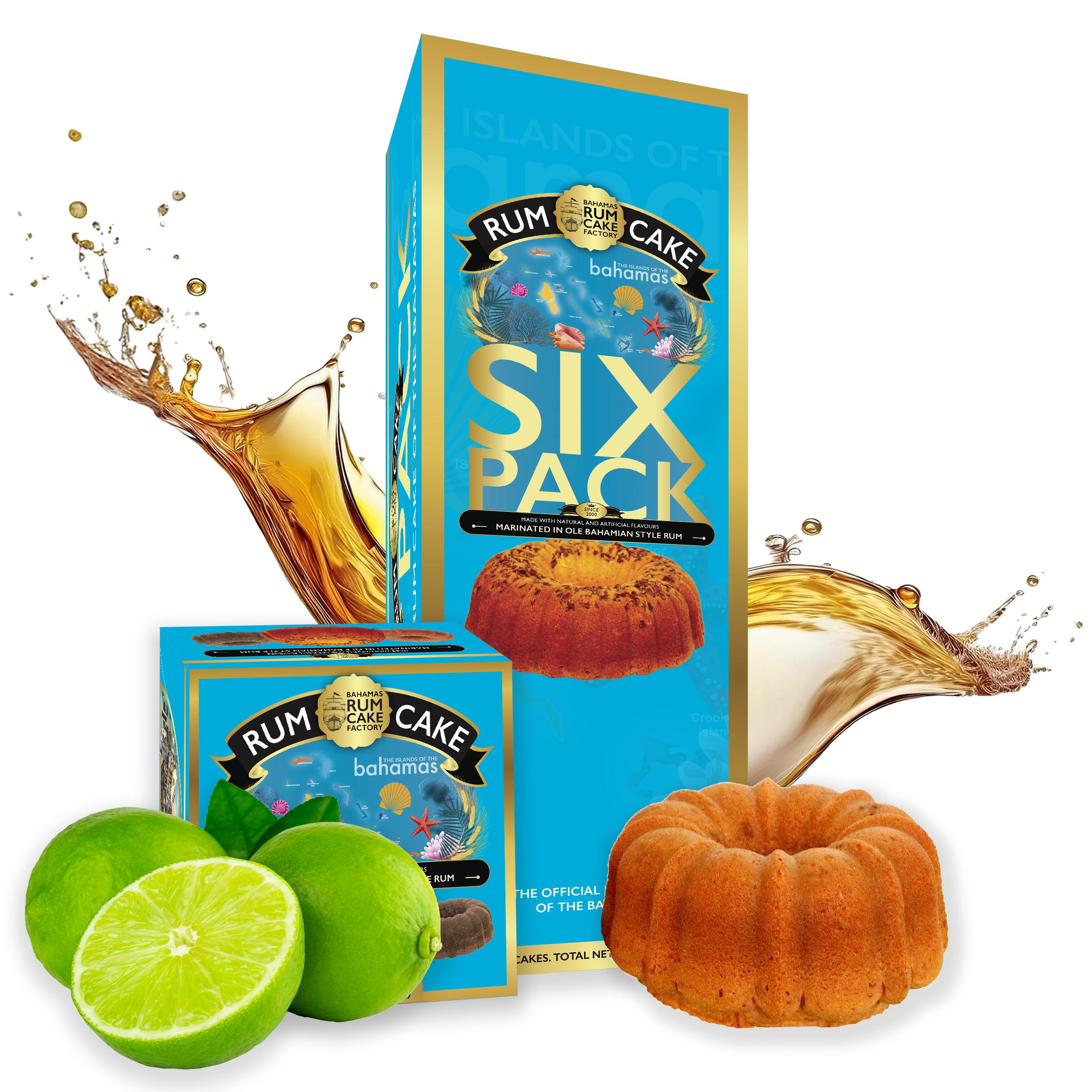 Key Lime rum cake 4 oz six pack – Bahamas Rum Cake Factory