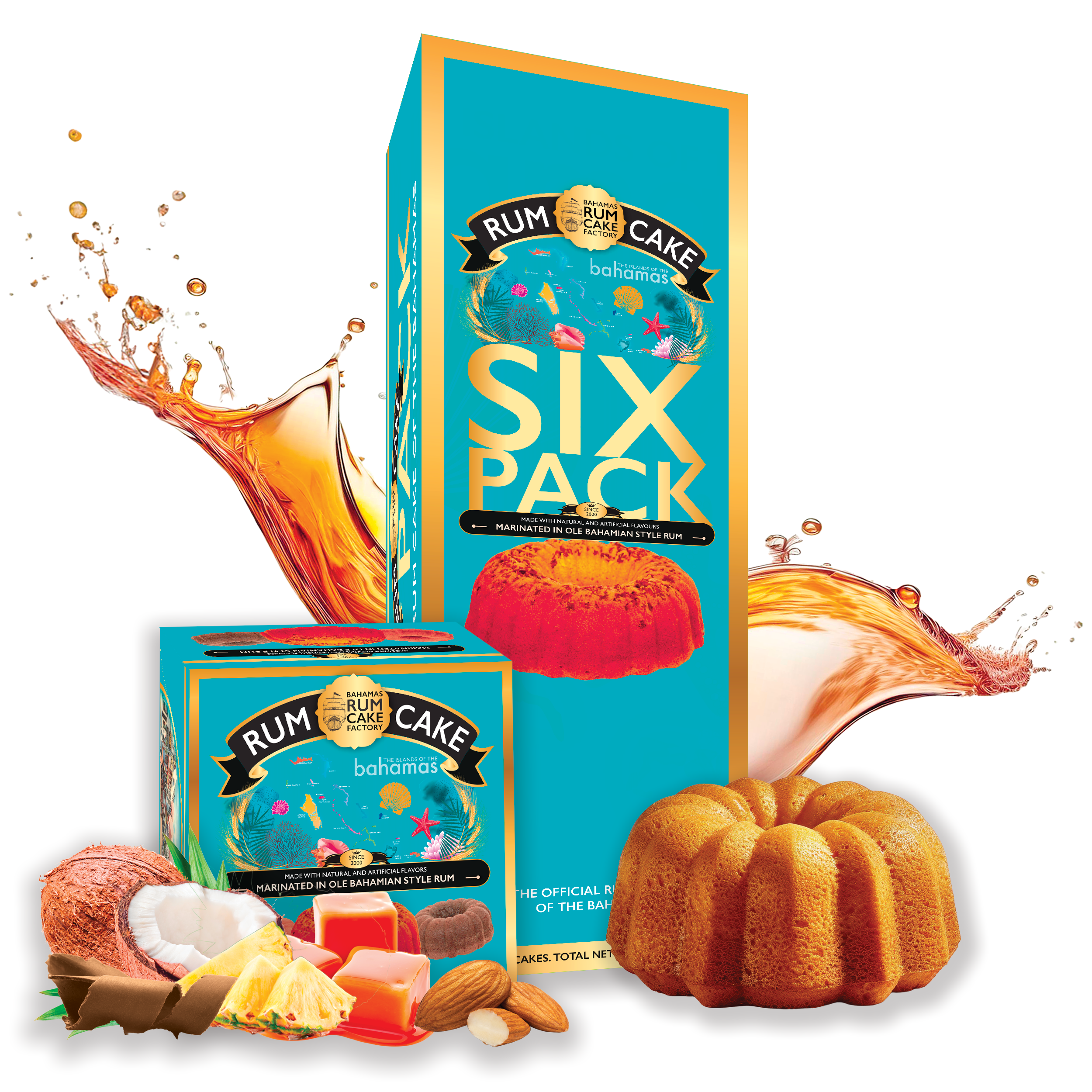 Mixed flavors rum cake 4 oz six pack – Bahamas Rum Cake Factory